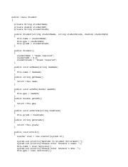 Student Java Public Class Student Private String StudentName Private Double StudentGPA