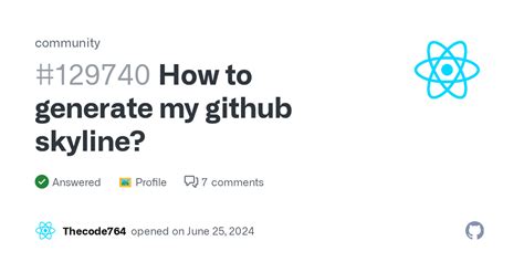 How To Generate My Github Skyline · Community · Discussion 129740