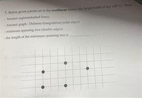 Solved 5 Below Given A Point Set In The Rectilinear Metric