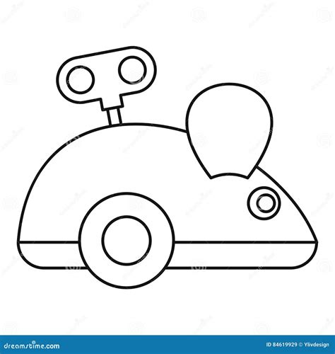 Clockwork Mouse Icon Outline Style Stock Vector Illustration Of Mousy Play 84619929