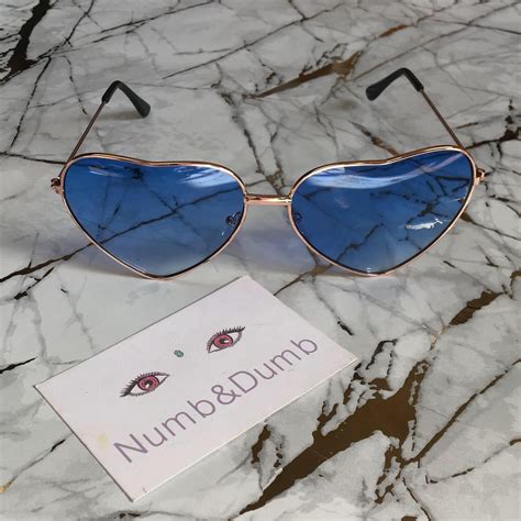 Blue Heart Shaped Sunglasses Numbanddumb