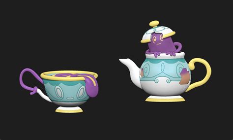 🐉 Pokemon Sinestea And Polteageist・ Obj File For ・cults