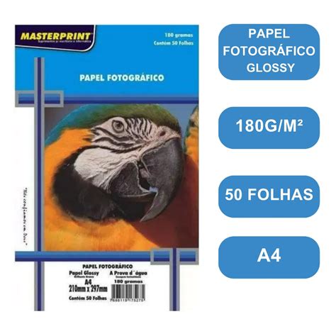 Papel Fotográfico Foto Glossy Brilhante 180g Resistente a água Premium