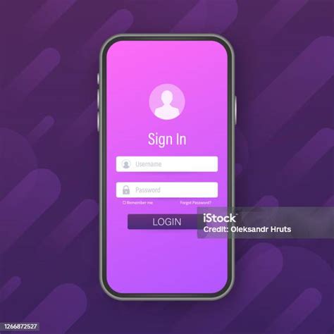 Konsep Desain Ui Seluler Bersih Aplikasi Login Dengan Jendela Formulir Kata Sandi Ilustrasi