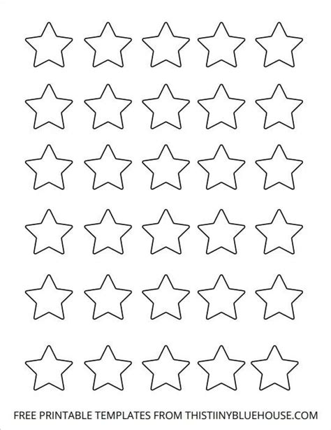 Free Printable Star Template 6 Small Medium And Large Star Outlines In Different Sizes Star