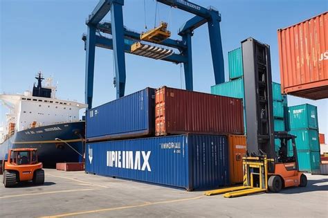 An Intermodal Container Being Precisely Loaded Onto A Shipping Vessel