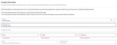 I Have Filled Out All Of The Fields On The Parties Section And I Am