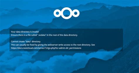 Nextcloudpi Error Your Data Directory Is Invalid Ensure There Is A