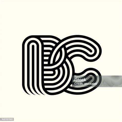 Bc 모노그램 로고 얽힌 줄 대문자 B 문자 C 기하학적 글꼴 아이콘입니다 알파벳 B에 대한 스톡 벡터 아트 및 기타 이미지 알파벳 B 알파벳 C 로고 Istock