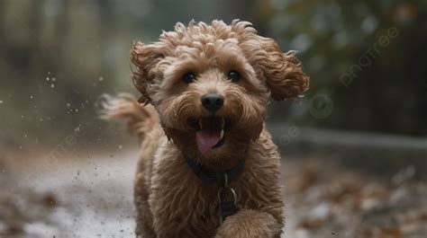 빗속에서 노는 푸들 강아지 도그 런에서 행복하게 달리는 호주 래브라두들 고화질 사진 사진 배경 일러스트 및 사진 무료 다운로드 Pngtree