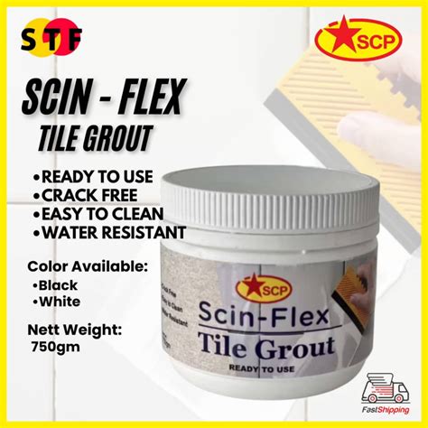 Scp Scin Flextile Grout 750gm White Gum Tiles Ready Use Shopee Malaysia