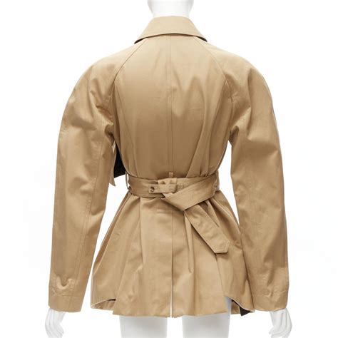 Old Celine Phoebe Philo 2011 Lined Bicolor Cotton Belted Trench Coat Fr38 M For Sale At 1stdibs
