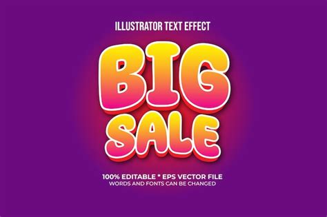 Premium Vector Big Sale Editable Text Effect