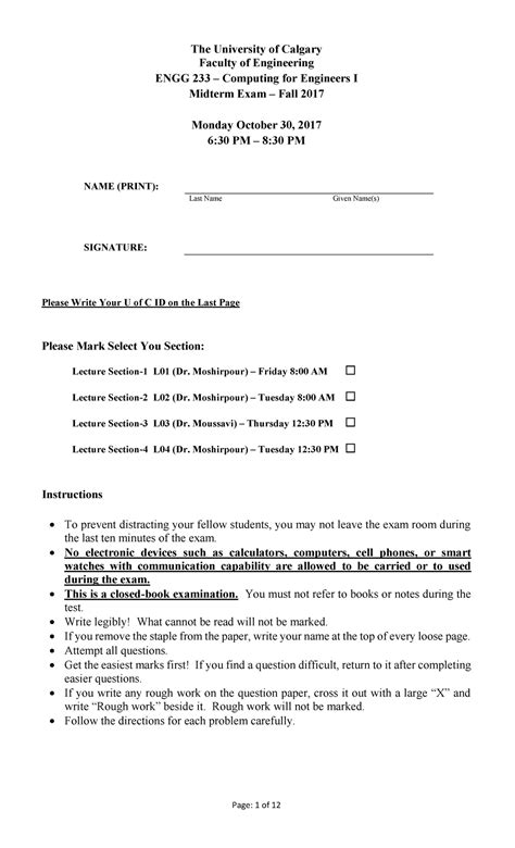 Midterm 2017 Questions Warning Tt Undefined Function 32 The University Of Calgary Faculty