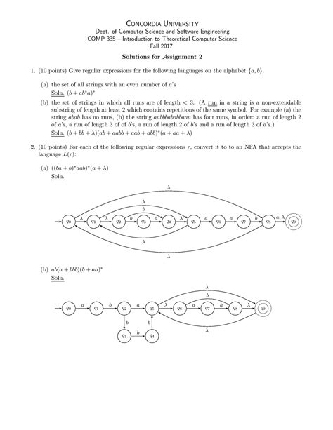 2017 Fall A2 Solutions Practice Concordia University Dept Of Computer Science And Software