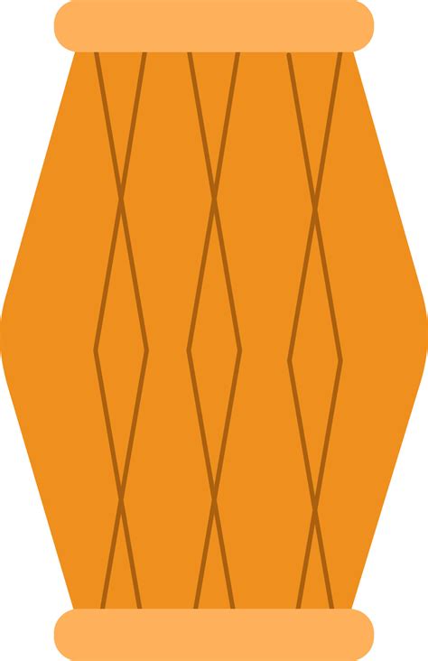 Isolated Musical Drum Or Dholak Icon In Flat Yellow Color 24181865