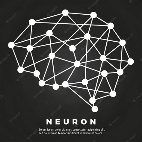 추상적 인 선 뇌 신경 네트워크 칠판 포스터 디자인 프리미엄 벡터