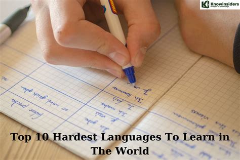 Top 10 Hardest Languages To Learn In The World Knowinsiders