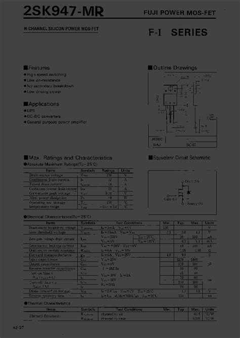 2sk94712636pdf Datasheet Download Ic On Line
