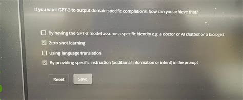 Solved If You Want GPT 3 To Output Domain Specific Chegg