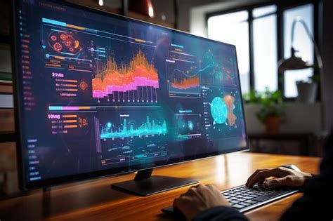Premium Photo Monitor Displays Analytics Digital Data Visualization