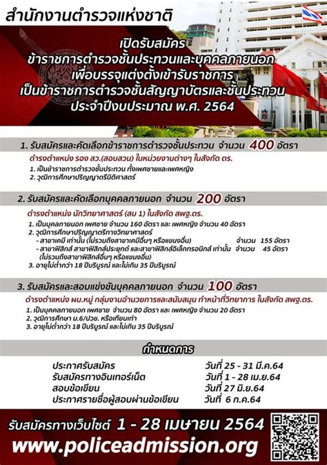 สำนักงานตำรวจแห่งชาติเปิดรับสมัคร ข้าราชการตำรวจชั้นประทวน และบุคคล