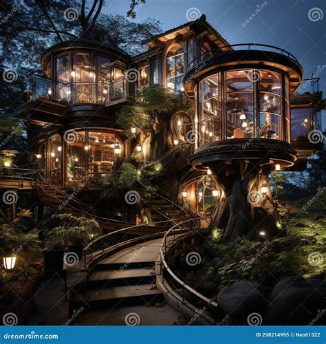 Futuristic House Built In A Treehouse Style On An Incredibly Tall Tree