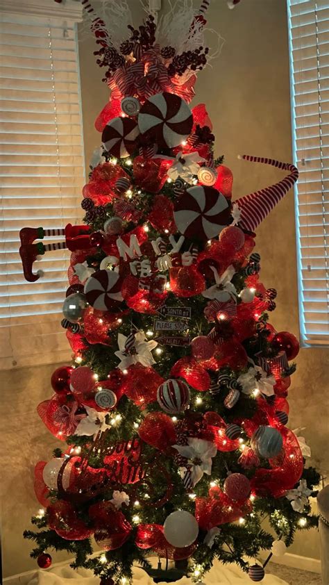 Peppermint Christmas Tree Candy Cane Decorations