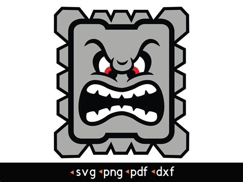 Thwomp 1 Svg Png Pdf Dxf Etsy Super Mario Coloring Pages Mario Coloring Pages Character