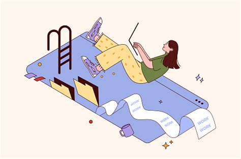 디지털 파일과 작업으로 둘러싸인 노트북에 타이핑하는 여성 프로그래머의 벡터 그림 개념에 대한 스톡 벡터 아트 및 기타 이미지