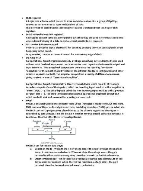 Vlsi Notes Pdf Field Effect Transistor Mosfet