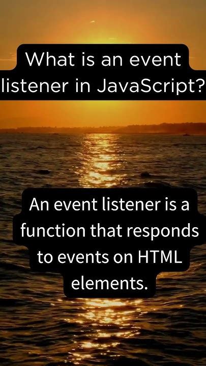 What Is An Event Listener In Javascript Youtube