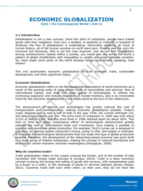 Ge6 Unit 3 Module 1 Pdf Bretton Woods System World Trade Organization