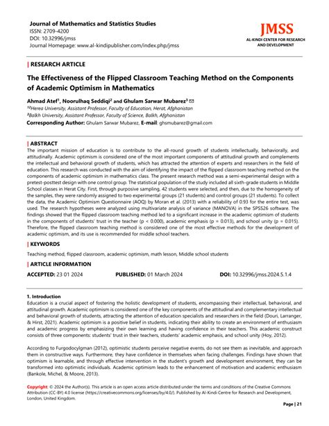 Pdf The Effectiveness Of The Flipped Classroom Teaching Method On The