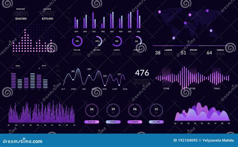 Abstract Technology User Interface Data Screen With Chart Graphic Ui