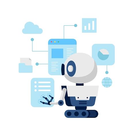 Premium Vector Robot Artificial Intelligence Doing Multiple Work Efficient Help Human Flat