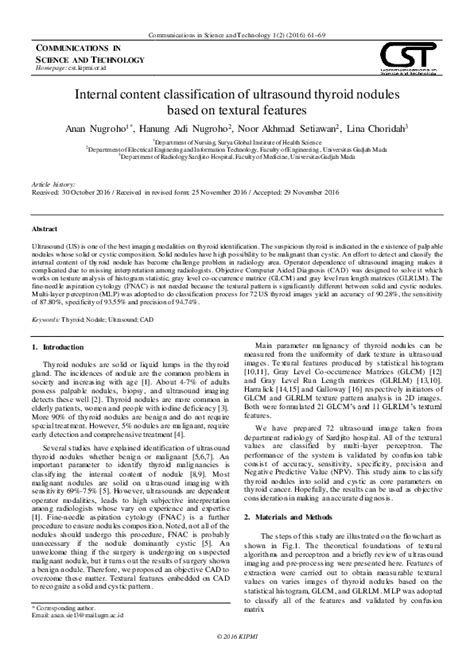 Pdf Internal Content Classification Of Ultrasound Thyroid Nodules