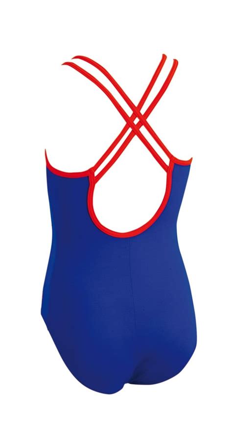 Zoggs Girls Crown Glory Double Crossback Swimming Costume Run Charlie