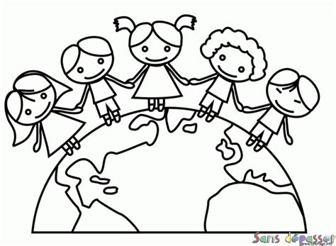 Coloriage Journée de la Terre Sans Dépasser
