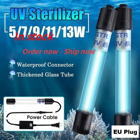 V W W W Uv Light Aquarium Disinfection Light Submersible Ultraviolet Sterilizer Fish Tank