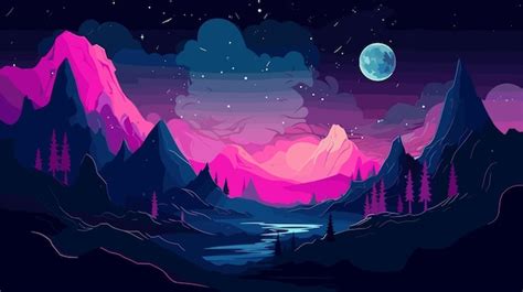 Premium Vector Gradient Landscape Wallpaper