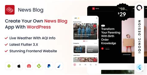 News Blog News App With Flutter Website With WordPress Backend