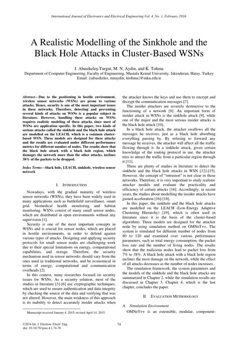 Pdf A Realistic Modelling Of The Sinkhole And The Black Hole Attacks In Cluster Based Wsns