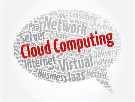 Cloud Computing Mensaje Burbuja Palabra Nube Collage Tecnología
