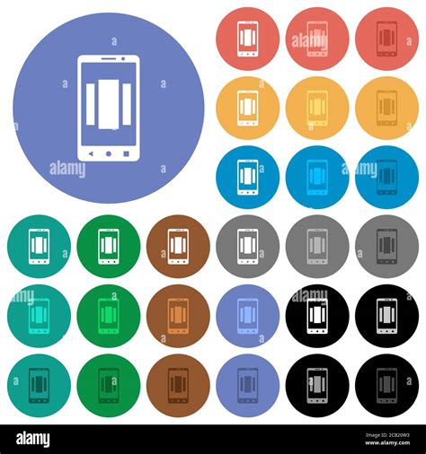 Setting Up Mobile Homescreen Multi Colored Flat Icons On Round Backgrounds Included White