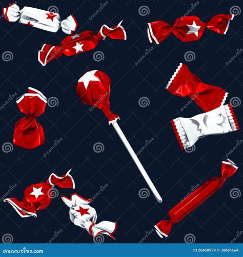 Collection Of Candy In Shiny Wrappers Stock Vector Illustration Of Chocolates Hard 26458979