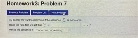 Solved 10 Points We Want To Determine If The Sequence