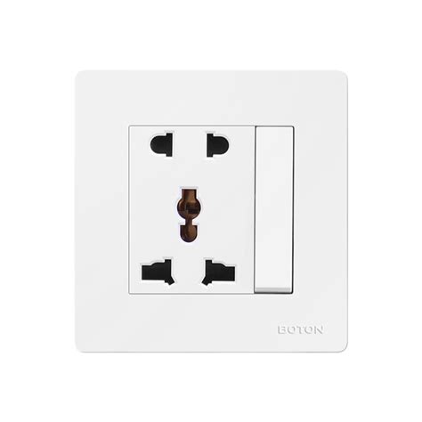 Electrical Indoor 1 Gang Switch With 5 Pin Multi Functional Wall Socket