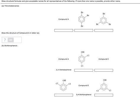 solved draw structural formulas and give acceptable names