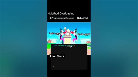 Method Overloading Explain By Oggy And The Cockroach Coding Programming Param Youtube